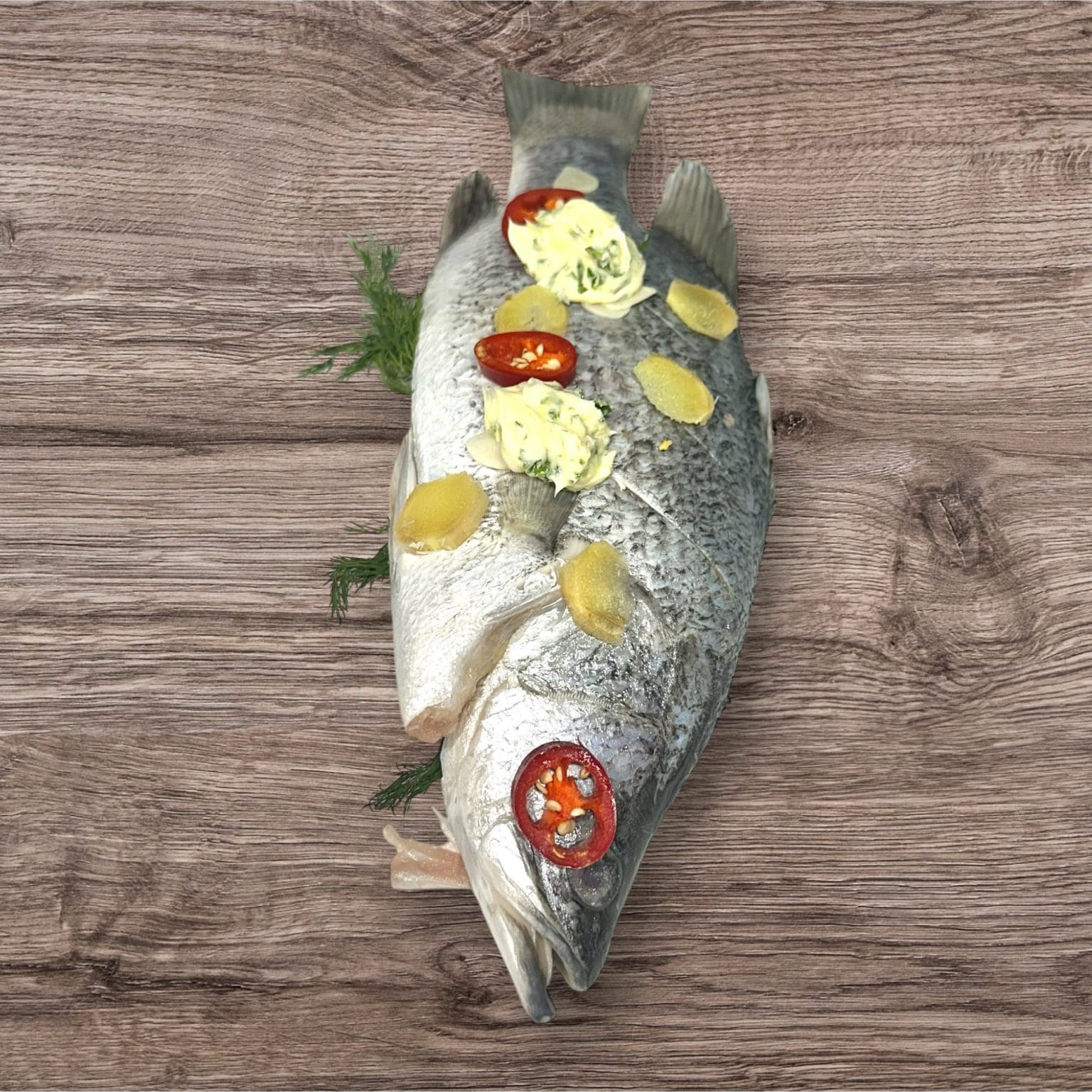 Whole baby barramundi for two w/ Garlic, Chili & Ginger (GF ...